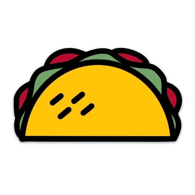 Taco Line Drawing Sticker | Brotique 505